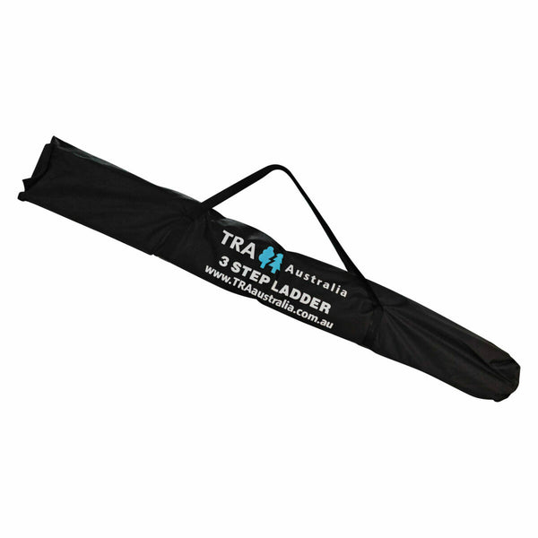 TRA Black 3 step aluminium collapsible box ladder with carry bag