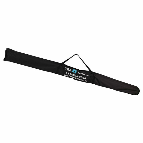 TRA black 5 step aluminium collapsible box ladder with carry bag