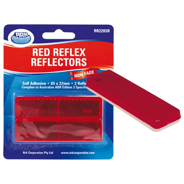 2 x Ark Red self adhesive reflector 22 x 85mm