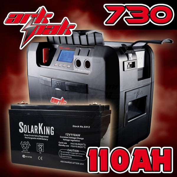 ArkPak AP730 Portable Battery Box + 110Ah AGM Deep Cycle Battery