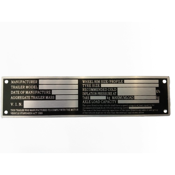 VIN Plate - Vehicle Identification Number Plate